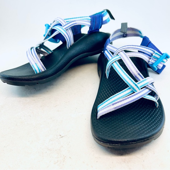 Chaco | Shoes | Chaco Kids Purple Teal Stripes Zx Dual Strap Hiking ...